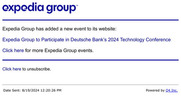 Expedia: Expedia Group - Expedia Group to Participate in Deutsche Bank ...