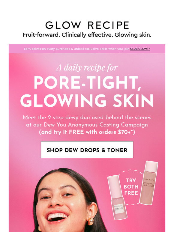 Glow Recipe: Our best-selling Toner & Dew Drops FREE | Milled