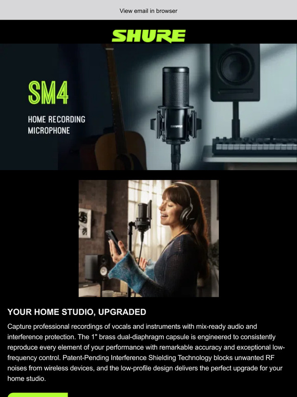 Shure: Introducing The New SM4 Home Recording Microphone | Milled