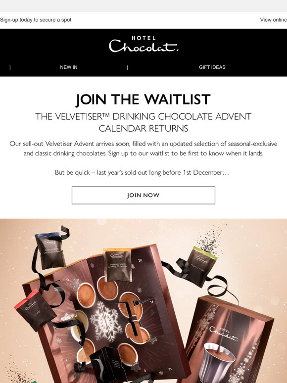 Hotel Chocolat: The Velvetiser Advent waitlist is open... | Milled