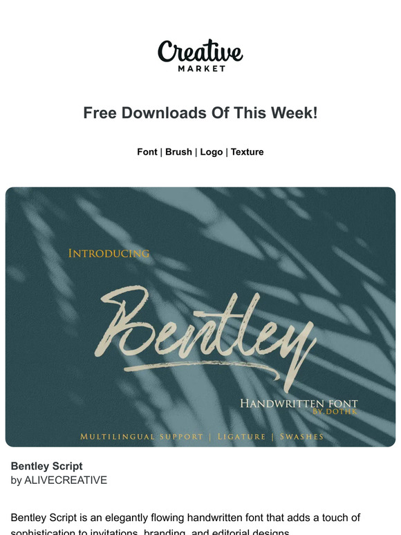 Creative Market: 🎁 Free Font & More Design Must-Haves! 🎨 This Week Only ...