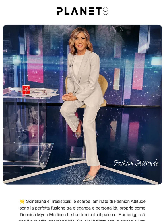 Planet9: Le Scarpe Laminate di Myrta Merlino su Pomeriggio 5 - Disponibili Ora! | Milled