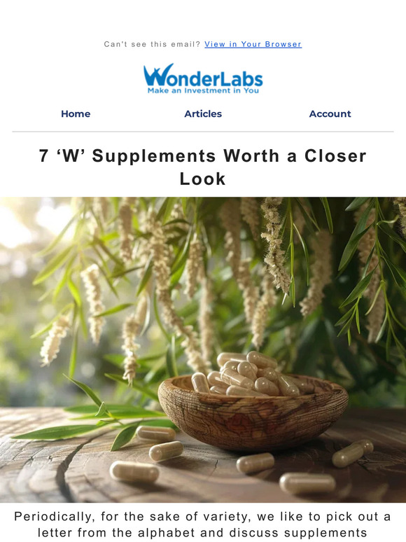 Wonder Laboratories: 7 ‘W’ Supplements Worth a Closer Look | Milled