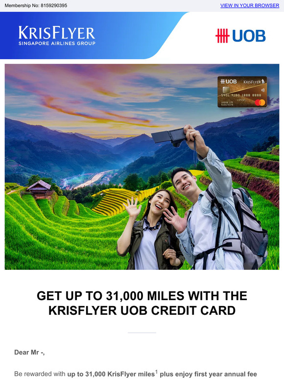 Singapore Airlines: Get up to 31,000 KrisFlyer miles when you apply for ...