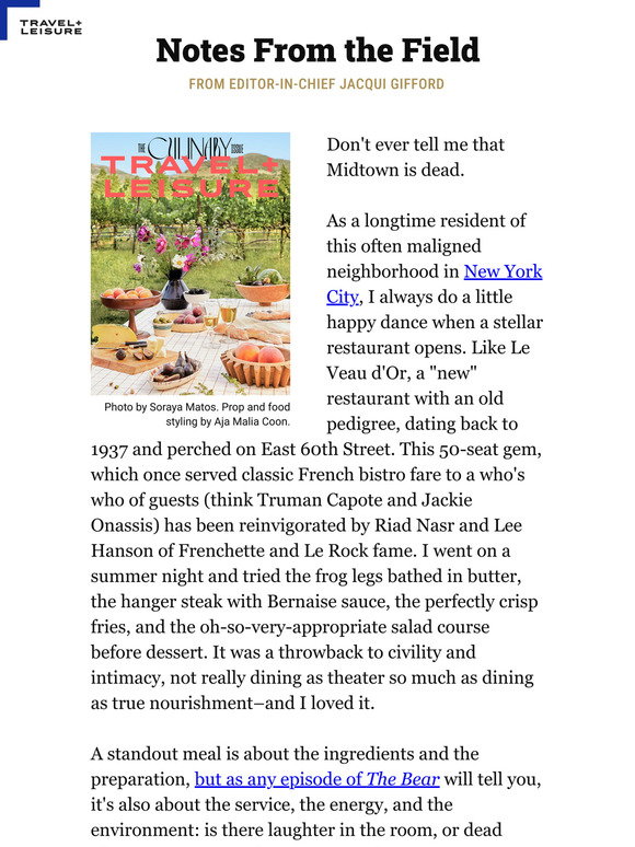Travel + Leisure: Dynamic Dishes and Drinks From Around the World | Milled