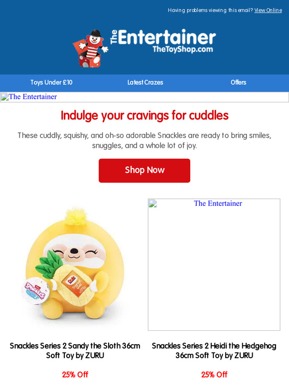 The Entertainer: Cuddle up with 25% off Snackles and Hug-A-Lumps | Milled