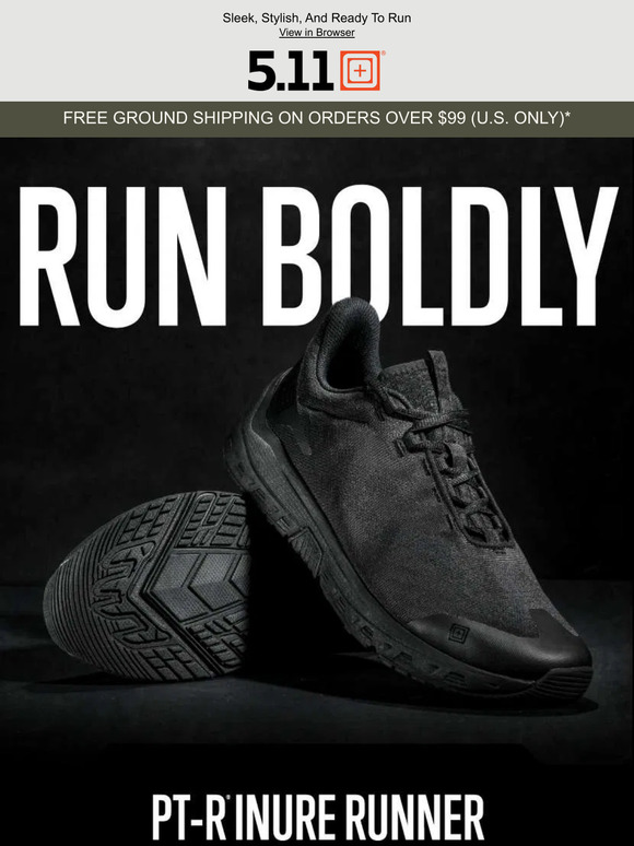 5.11 Tactical: Run In Style: Meet The Triple Black Inure Runner | Milled
