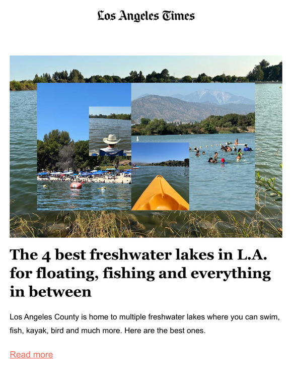 Los Angeles Times: The 4 best freshwater lakes in L.A. for floating ...