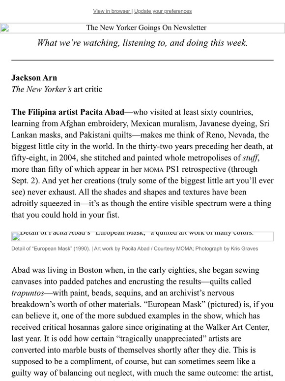 The New Yorker: Jackson Arn on the Artist Pacita Abad | Milled