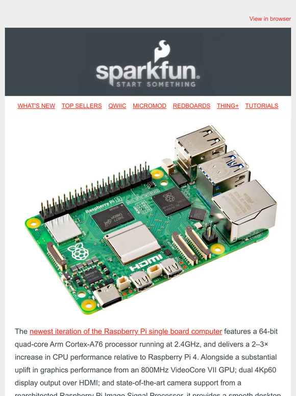 SparkFun: Check Out the Newest Raspberry Pi 5! | Milled