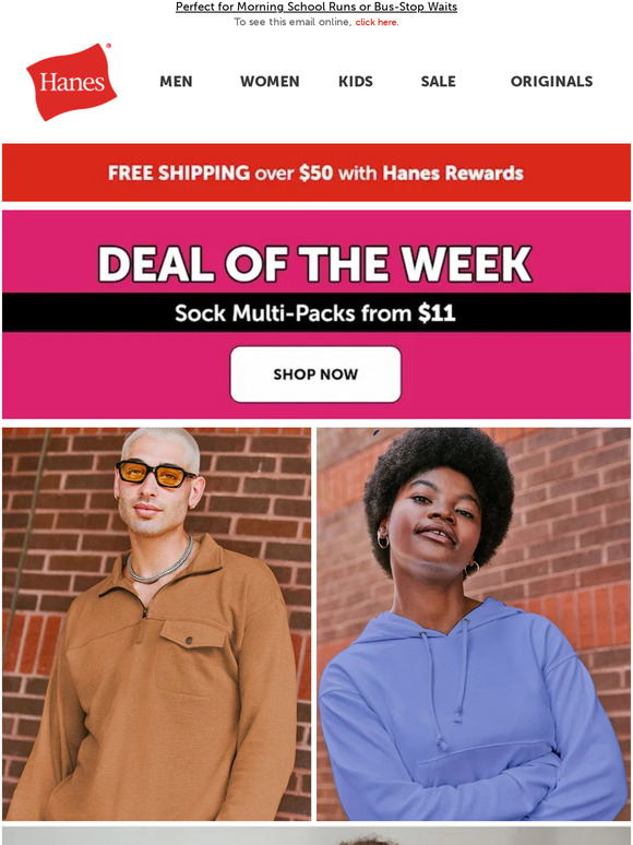 Hanes Email Newsletters: Shop Sales, Discounts, and Coupon Codes