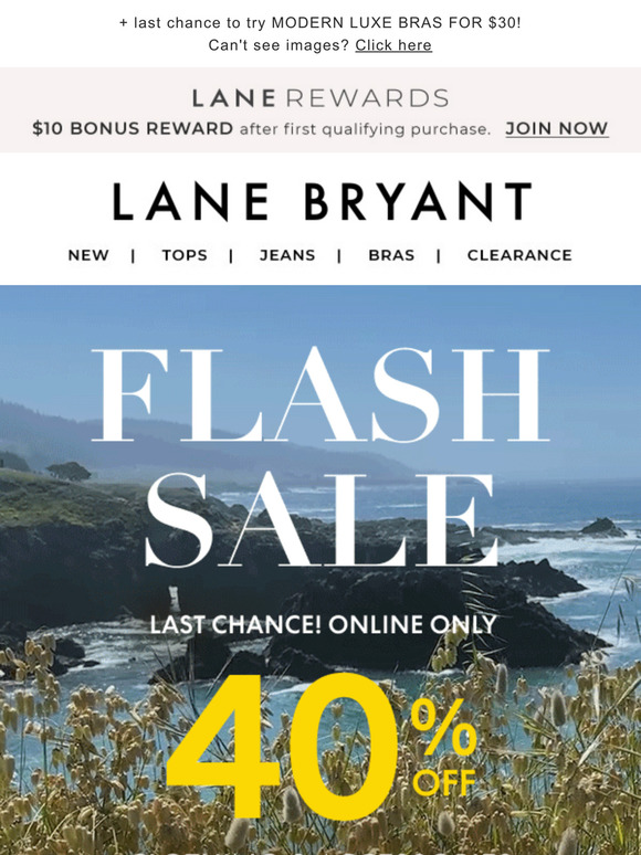 Lane Bryant: Tick tock! 40% OFF ENDS IN MINUTES | Milled