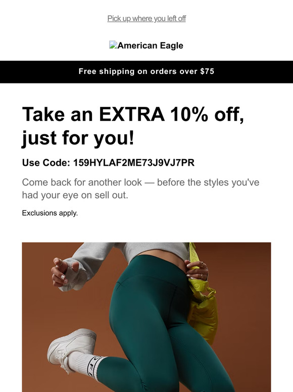 American Eagle: Extra 10% off just for YOU = add to bag!!! | Milled