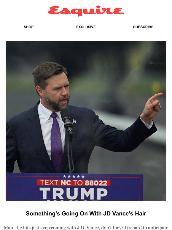 Esquire: What's Going on With J.D. Vance's Haircut? | Milled