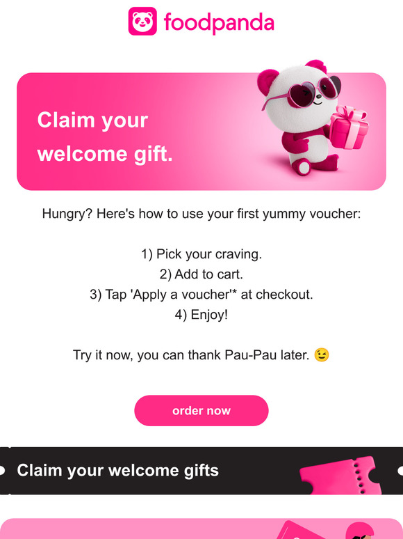 Foodpanda: Tap to open Pau-Pau's welcome gift. 🎁 | Milled