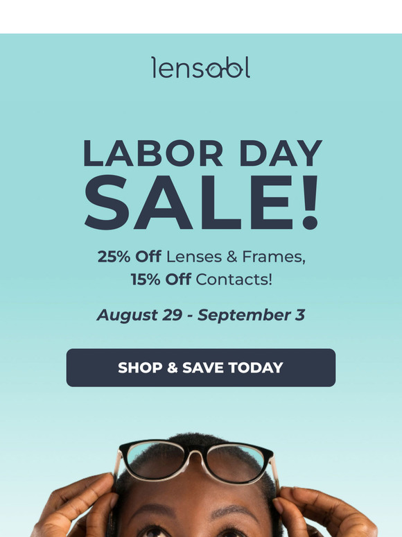 Lensabl: Labor Day Sale - Save up to 25% on Lenses & Frames | Milled