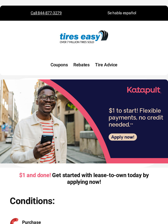 Tires Easy: Buying with Katapult: $1 to start! | Milled