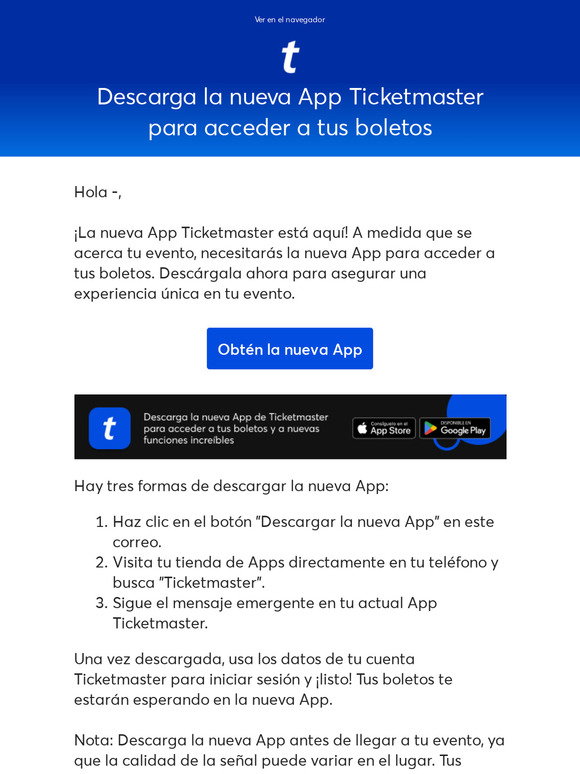 Ticketmaster: Descarga la nueva App Ticketmaster para acceder a tus ...