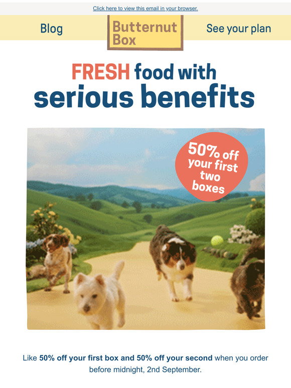 Butternut Box: —, how does 50% off sound? | Milled