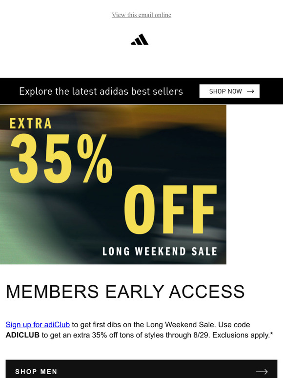 adidas Email Newsletters: Shop Sales, Discounts, and Coupon Codes
