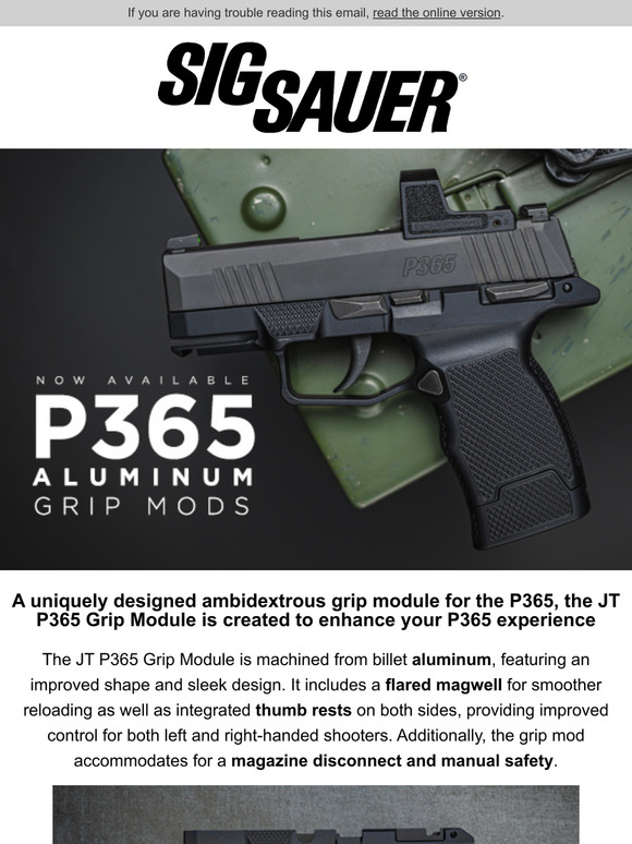 SIG SAUER: NEW: P365 Aluminum Grip Mods | Milled