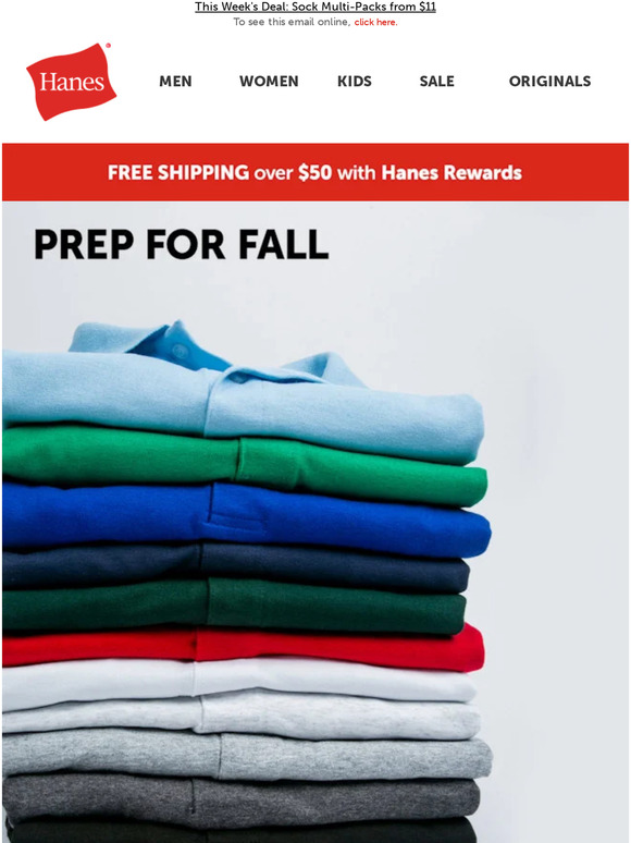 Hanes Email Newsletters: Shop Sales, Discounts, and Coupon Codes