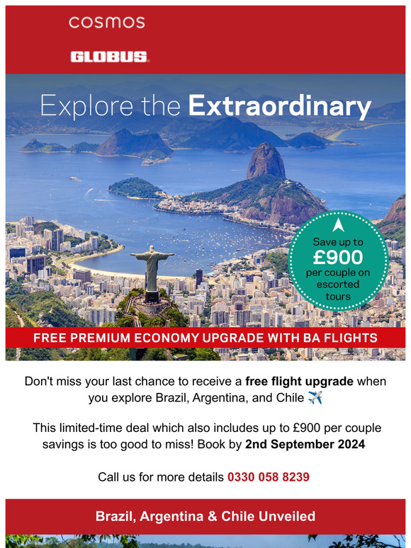 Cosmos Holidays: Time's nearly up: save big and fly in style! | Milled