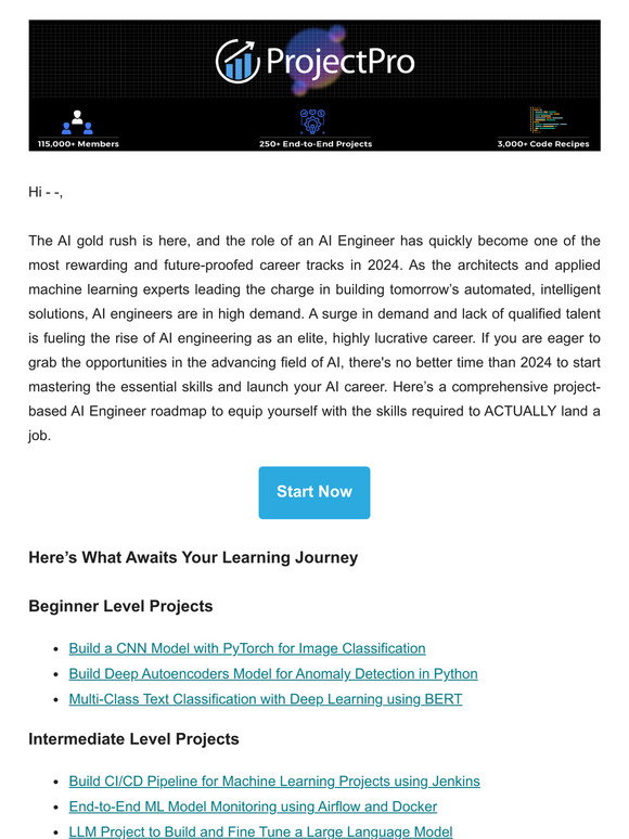 ProjectPro: AI Engineer Roadmap That Will ACTUALLY Land A Job (2024 ...