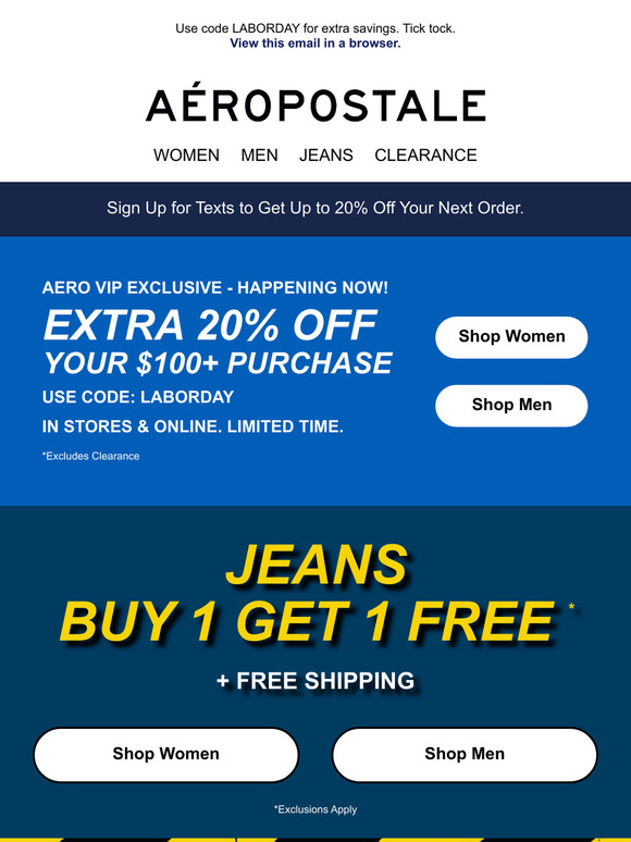 P.S. from Aeropostale: BOGO 🆓 JEANS + NEW! Aero x Juicy Early Access 💎 | Milled