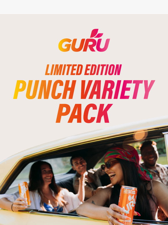 Guru Energy: NEW - Limited Edition Punch Variety Pack 🌴🍒🍑 | Milled
