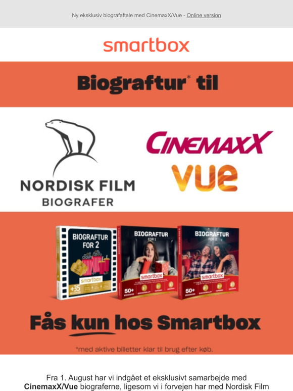 Smartbox: Biograftur til CinemaxX/Vue og Nordisk film fås kun hos ...