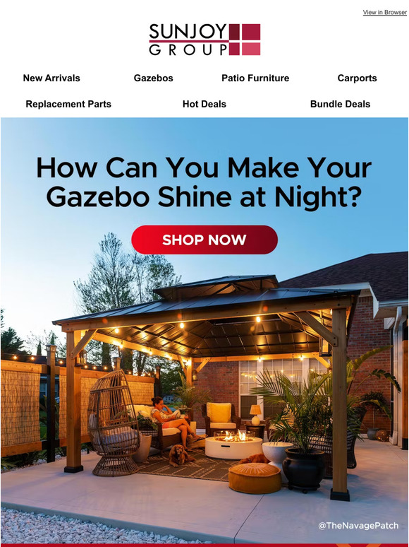 Sunjoy Group: Is Your Gazebo Ready for Nighttime Magic? | Milled