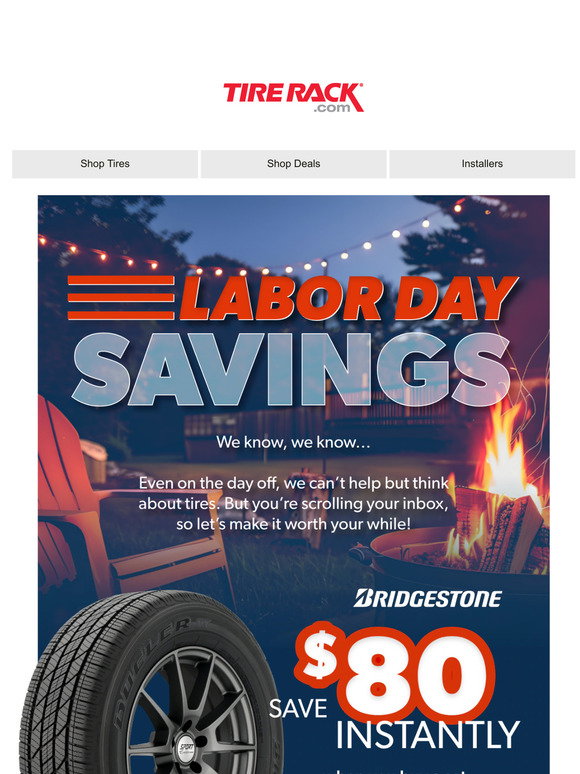 Tire Rack: Kick Back. Relax. Save Money This Labor Day. | Milled