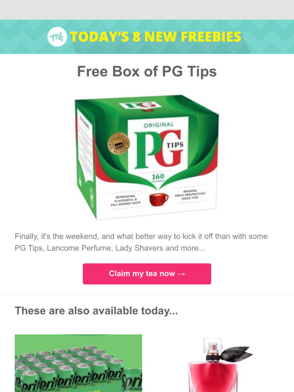 MagicFreebies: Free Box of PG Tips | Milled
