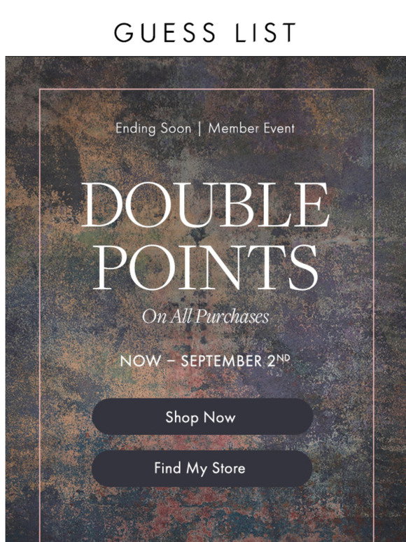 GUESS: Last Chance for 2X Points | Milled