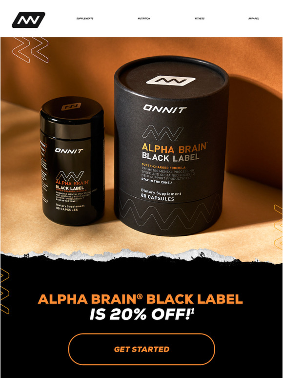 Onnit: Alpha BRAIN® Black Label is 20% OFF | Milled