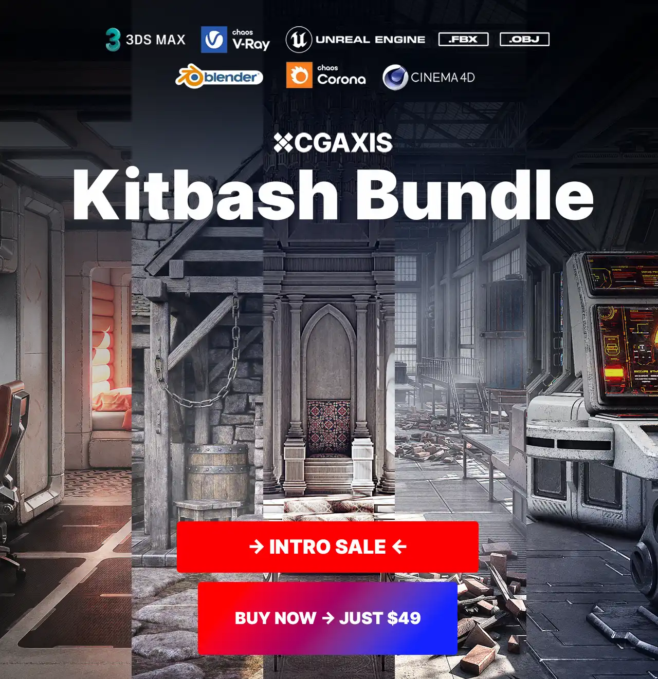 CGAXIS: 🚀 Unlock the New Kitbash Bundle – Intro Sale Now On! | Milled