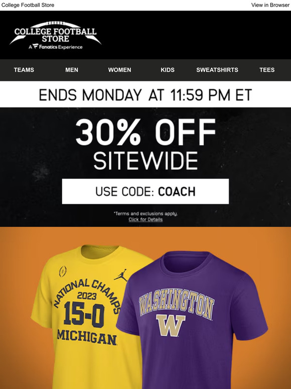 college football store: Meet Our Most Valuable | Milled