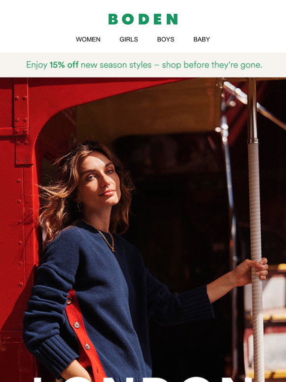 Boden: London calling: pick up new iconic designs 📞 | Milled