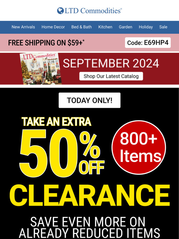 LTD Commodities: Final Hours! EXTRA 50% Off ALL Clearance ⚫🟡 | Milled