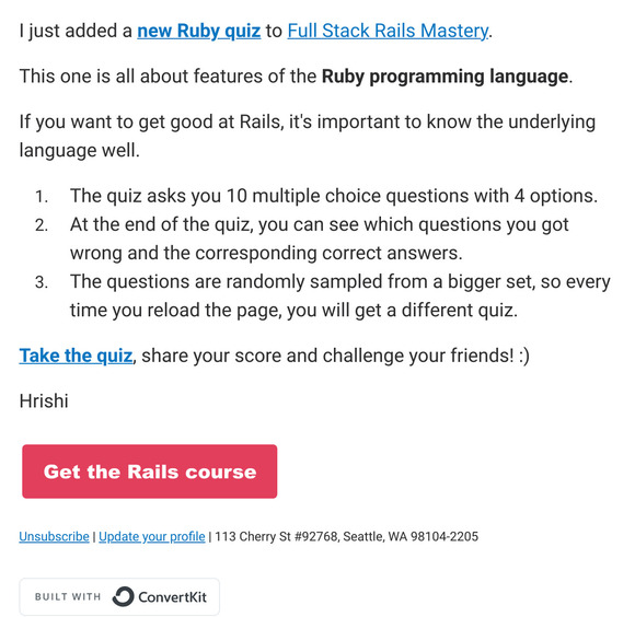 Learnetto: Take the Ruby Quiz? | Milled