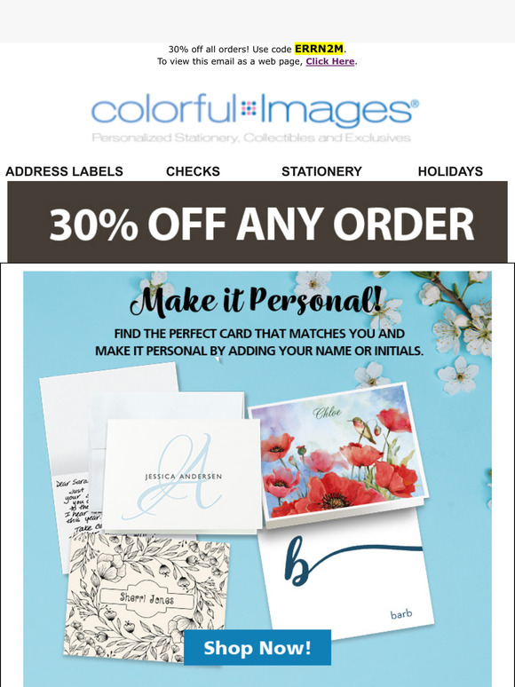 Colorful Images: HUNDREDS of personalized note card designs, all 30% ...