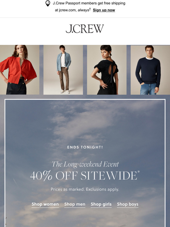 J.Crew Email Newsletters: Shop Sales, Discounts, and Coupon Codes