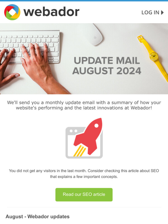 Webador: Update mail August 2024 | Milled