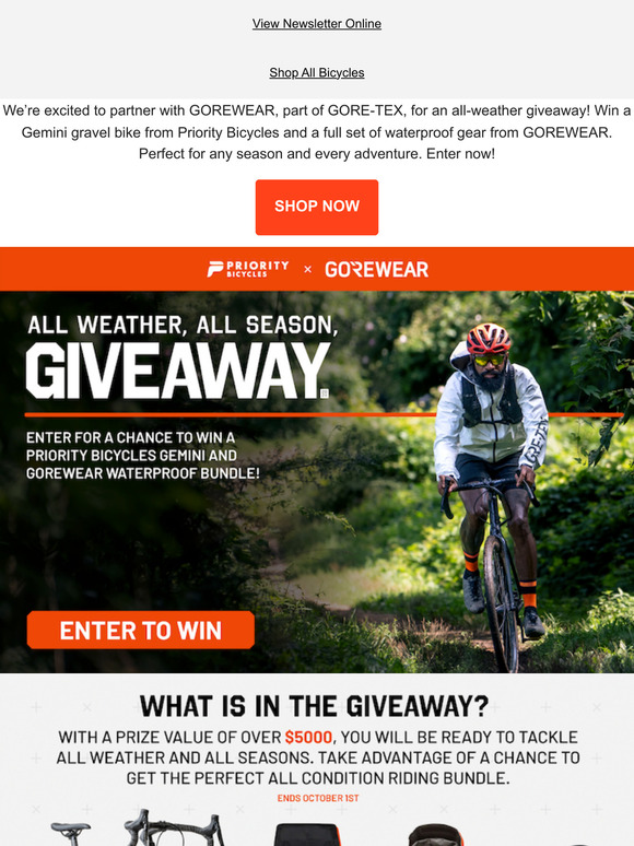 Priority Bicycles: WIN a Gemini Gravel Bike and GOREWEAR Waterproof ...