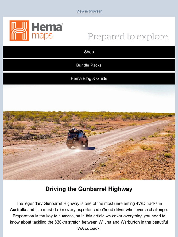 Hema Maps: Explore the Gunbarrel Highway: One of the toughest 4WD ...