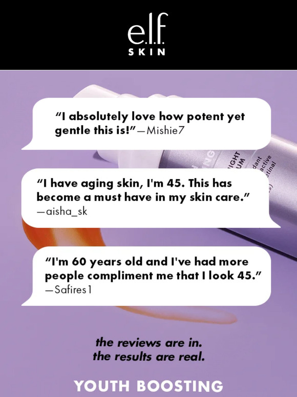 Elf Cosmetics: The e.l.f. fam has spoken: Advanced Night Retinoid Serum ...