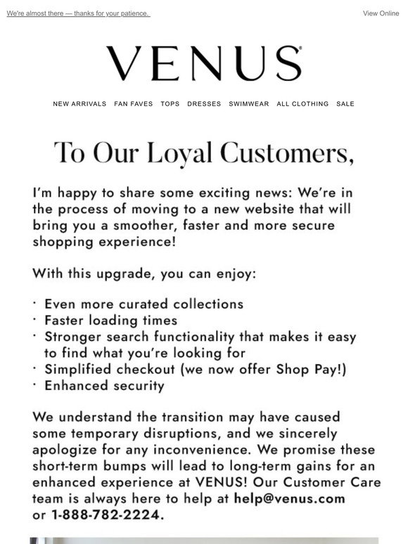 VENUS: We are upgrading your shopping experience! | Milled