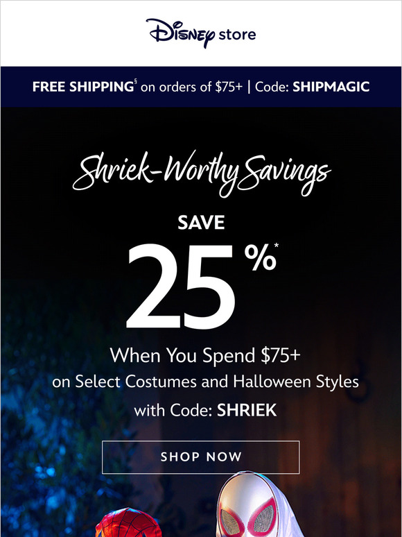 Disney Store: Save 25% on Costumes & select Halloween styles | Milled