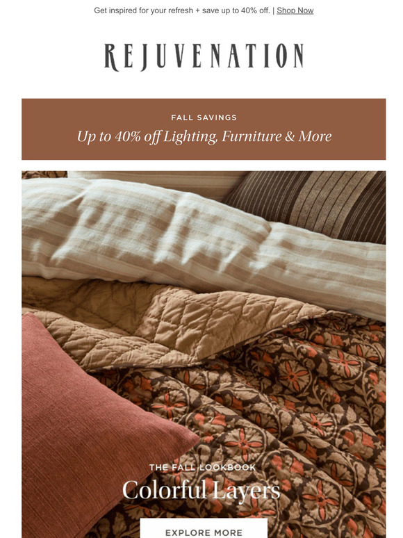 Rejuvenation: Colorful layers: Shop lighting, bedding, pillows & more ...